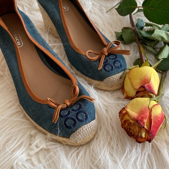 Coach | Shoes | Coach Canvas Wedges | Poshmark